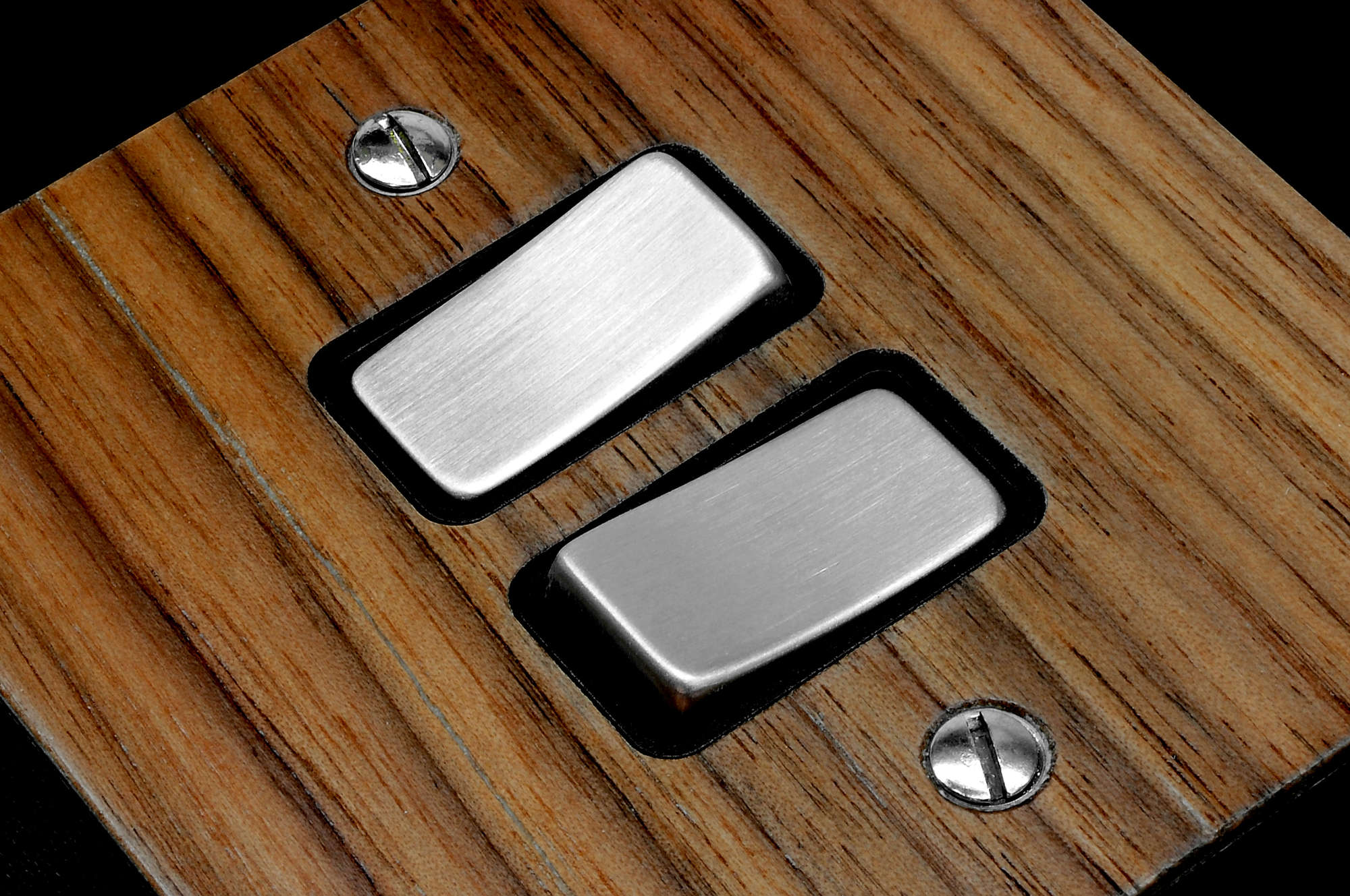 Rocker Switch 2 gang 10 amp 2 way Walnut | Mr Resistor Lighting