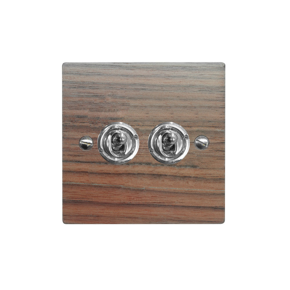 Dolly Switch 2 gang 2 way Walnut | Mr Resistor Lighting