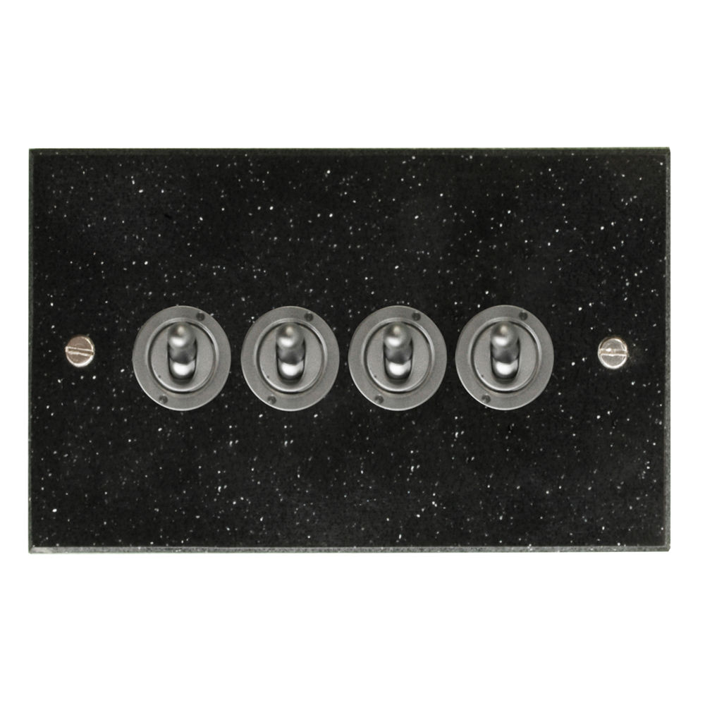 Dolly Switch 4 gang 2 way Black | Mr Resistor Lighting