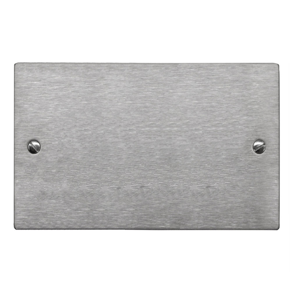 Blank Plate 2 gang double Stainless Steel | Mr Resistor Lighting
