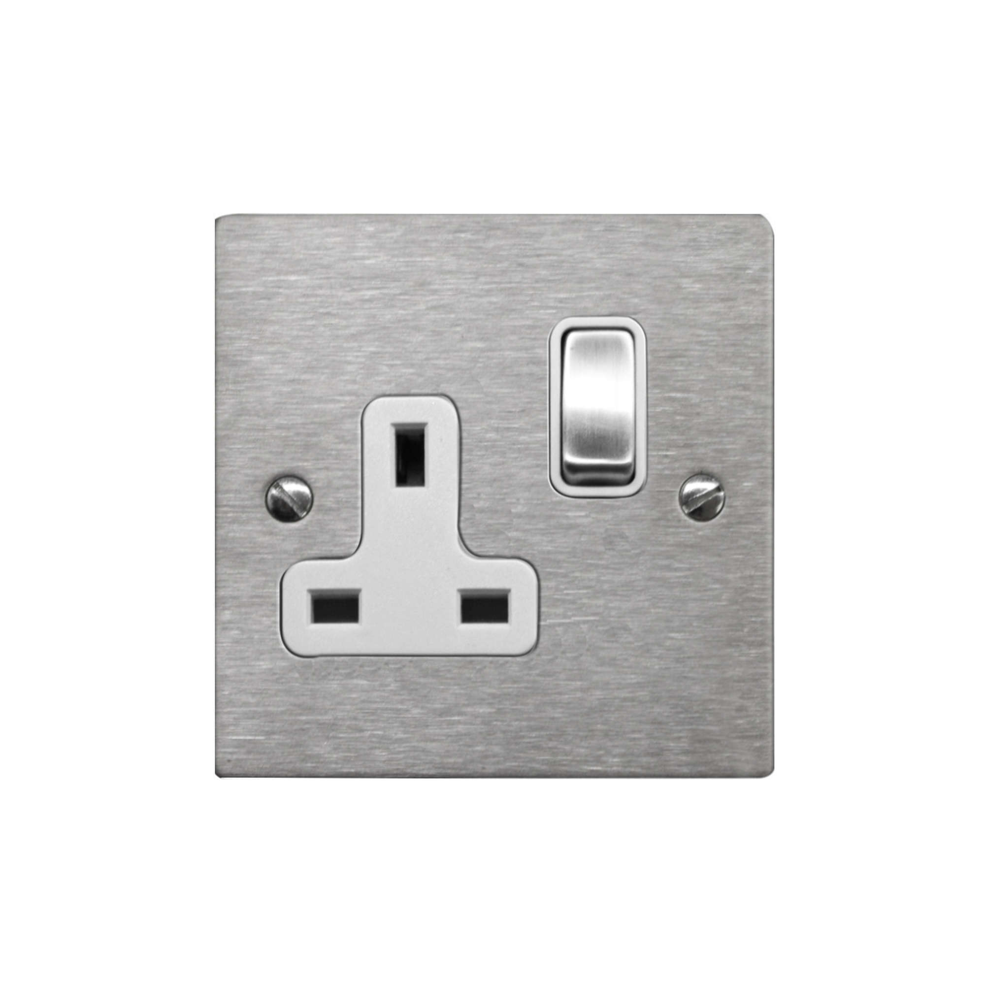 Wall Socket 1 gang 13 amp switch socket outlet Satin Stainless | Mr ...