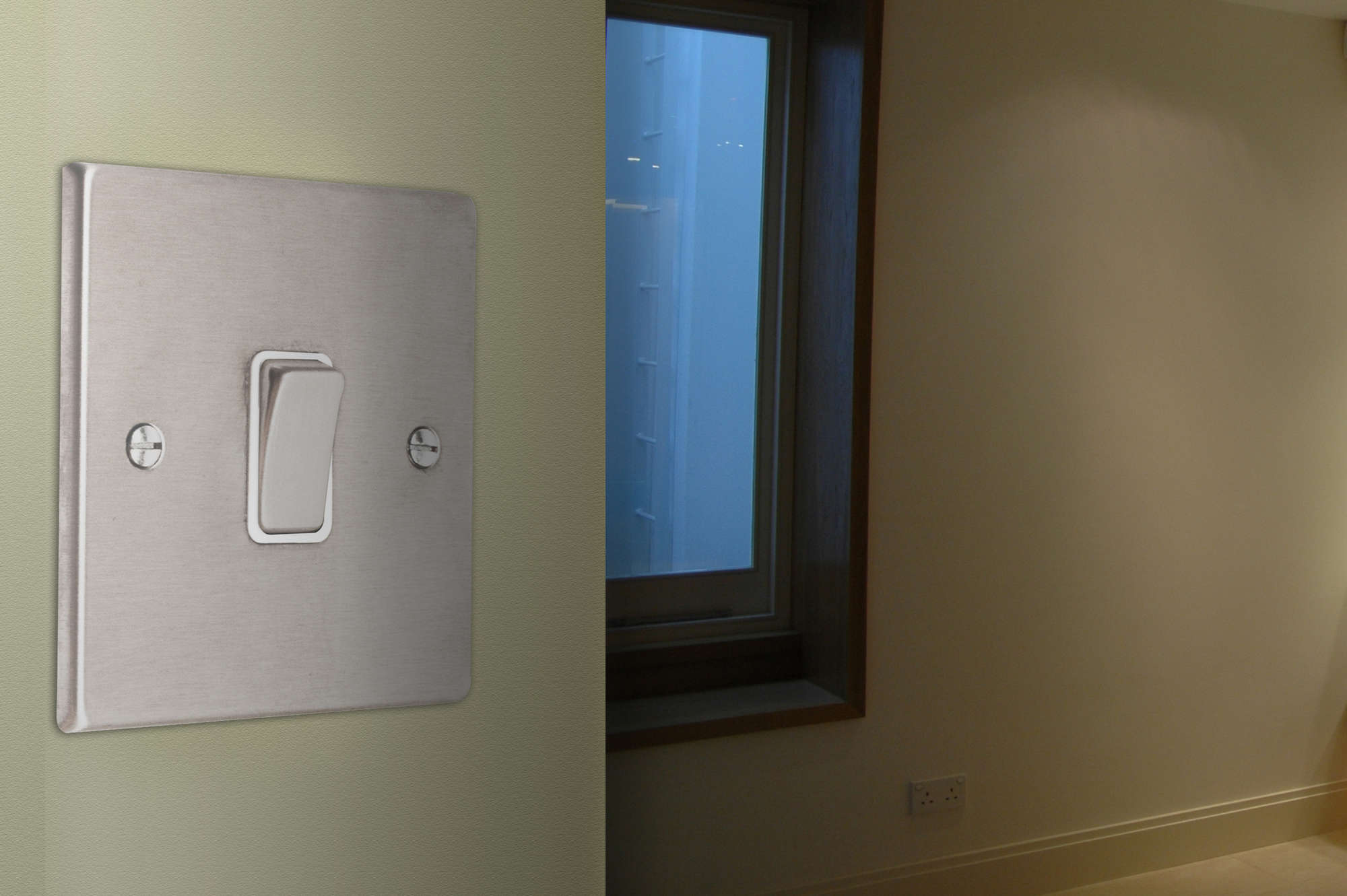 Wall Socket 2 gang 13 amp switch socket outlet Satin Stainless | Mr ...