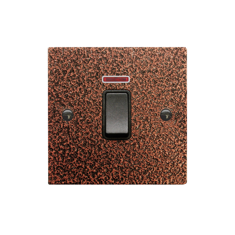 Rocker Switch 1 gang 20 amp double pole neon Copper | Mr Resistor Lighting