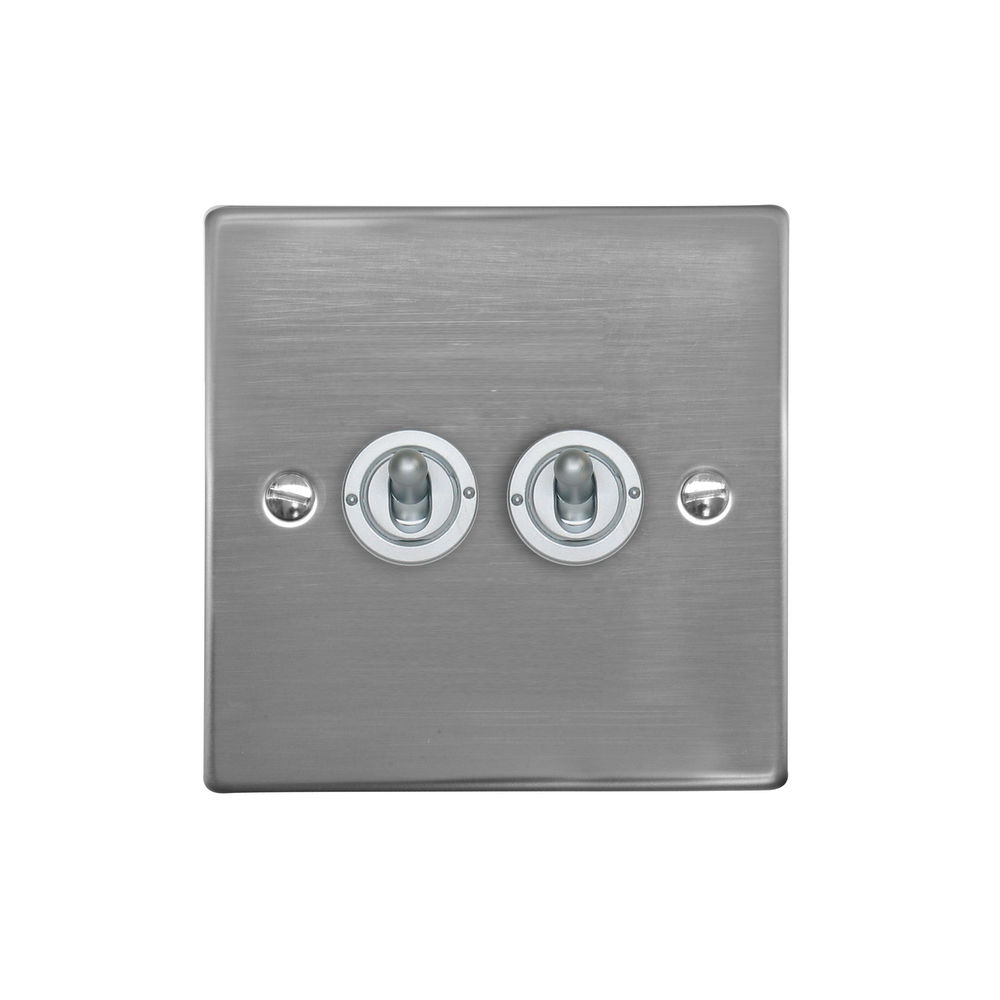 Dolly Switch 2 gang intermediate Polished Stainless | Mr Resistor Lighting