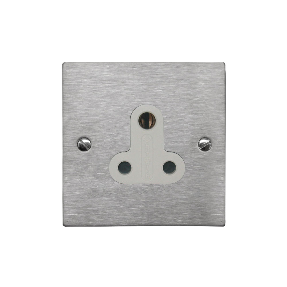 Light Socket 1 gang 5 amp unswitched socket outlet Satin Stainless | Mr ...