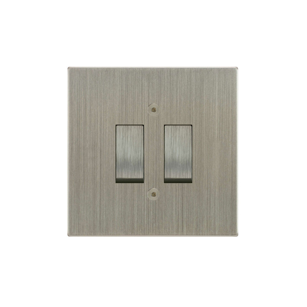 Horizon Square Rocker Switch 2 gang 20 amp 2 way Satin Nickel | Mr ...