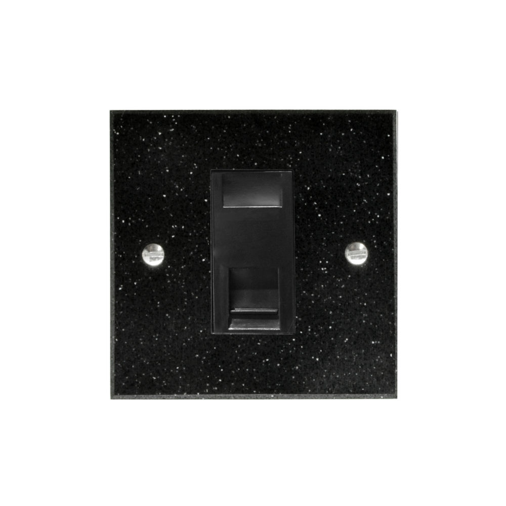 Communications Socket 1 gang RJ45 cat 6 socket Black | Mr Resistor Lighting