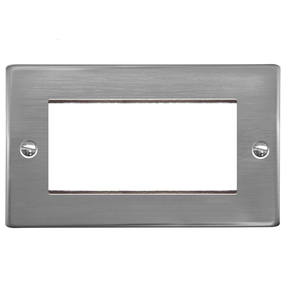 Euro Plate 4 Gang Euro Plate Polished Stainless | Mr Resistor Lighting