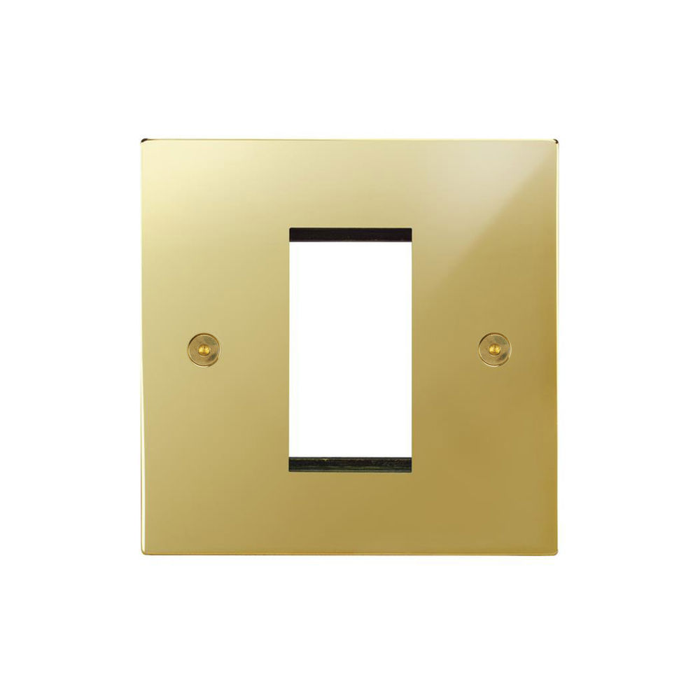Horizon Square Euro Plate 1 gang Polished Brass | Mr Resistor Lighting
