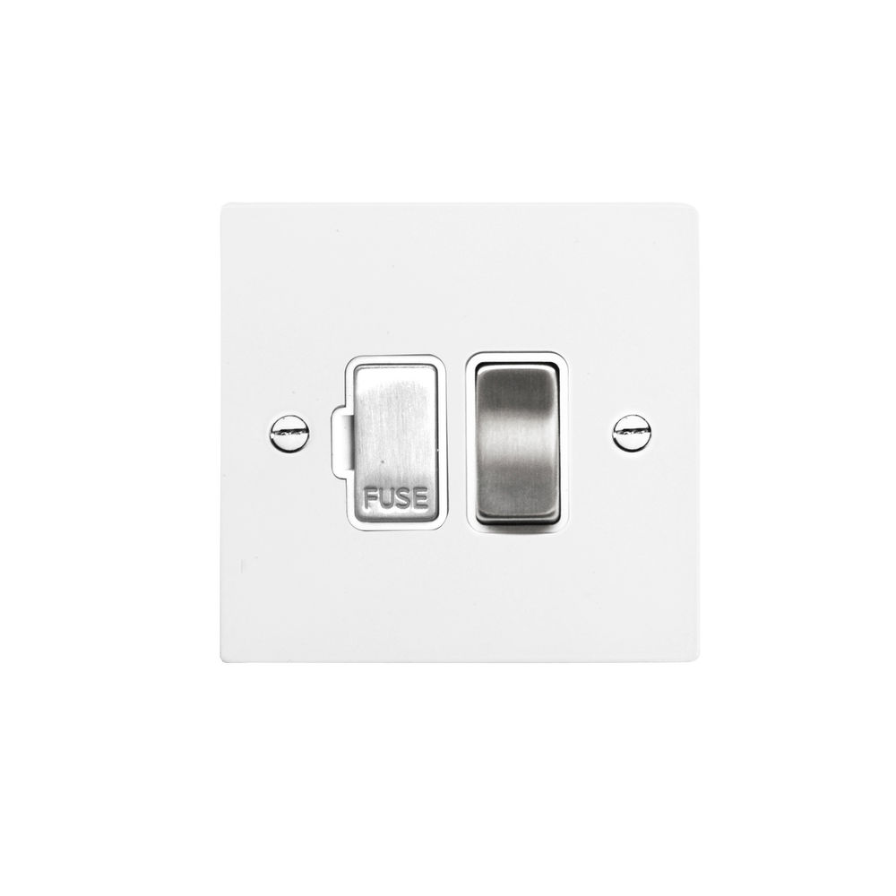Fuse Spur Aluminium Switch 1 gang 13 amp switch fuse spur Satin White ...