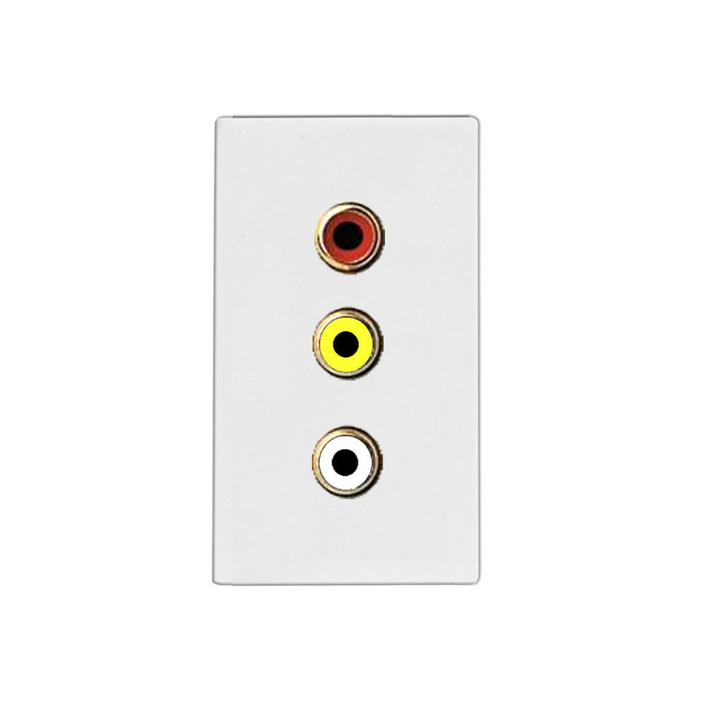 Euro Audio Visual Modules 3 RCA (Phono) White | Mr Resistor Lighting