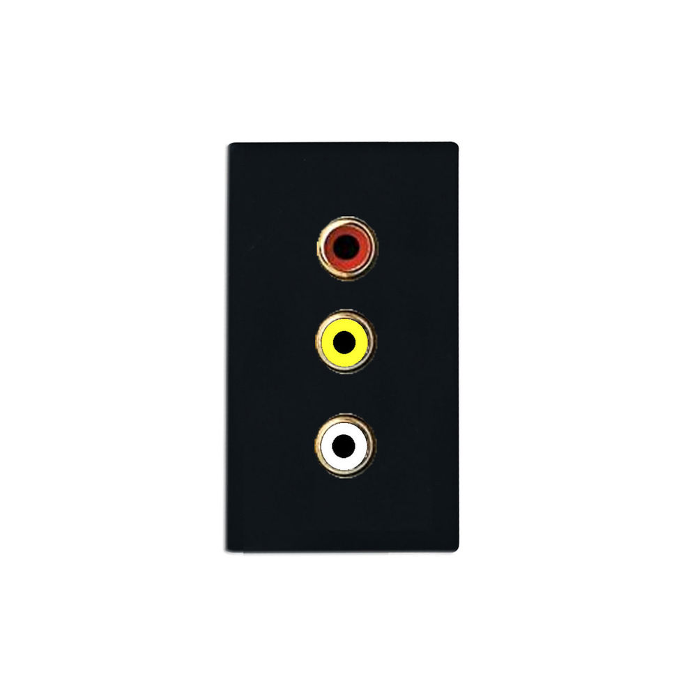 Euro Audio Visual Modules 3 RCA (Phone) Black | Mr Resistor Lighting