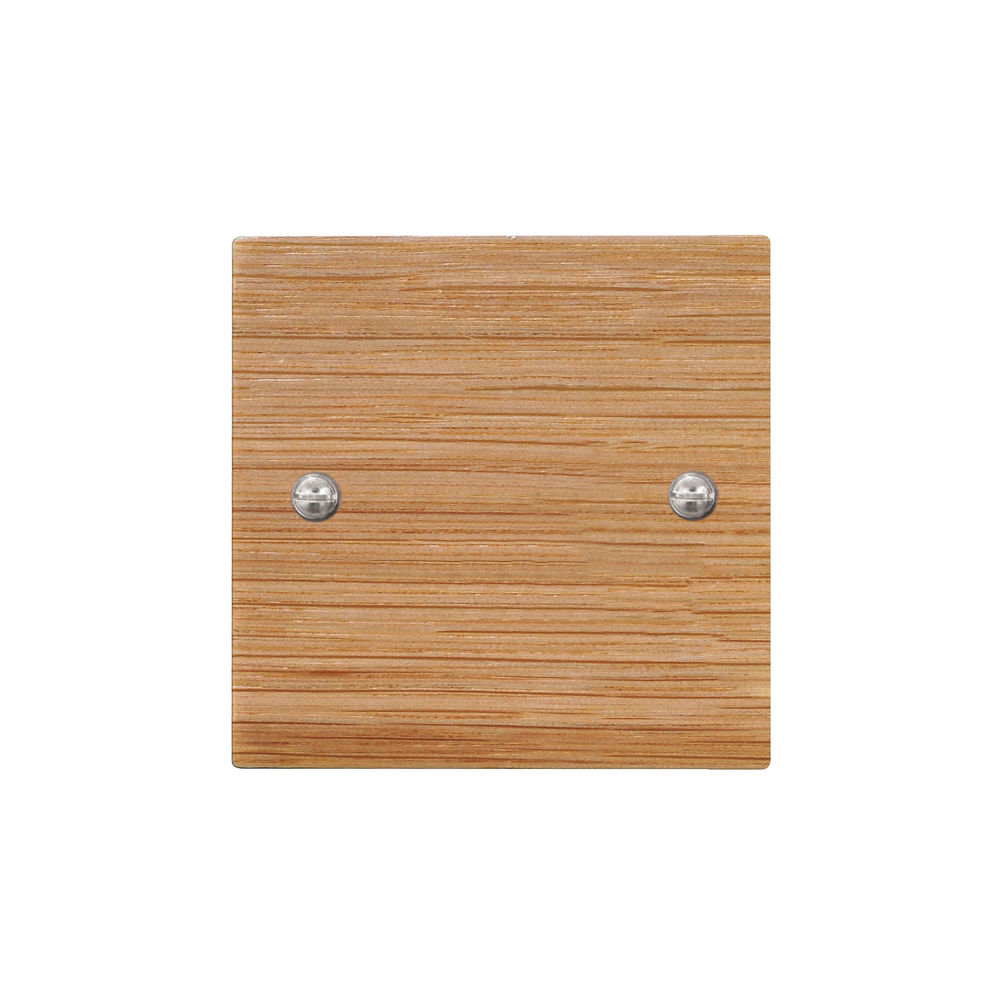 Blank Plate 1 gang single Oak | Mr Resistor Lighting