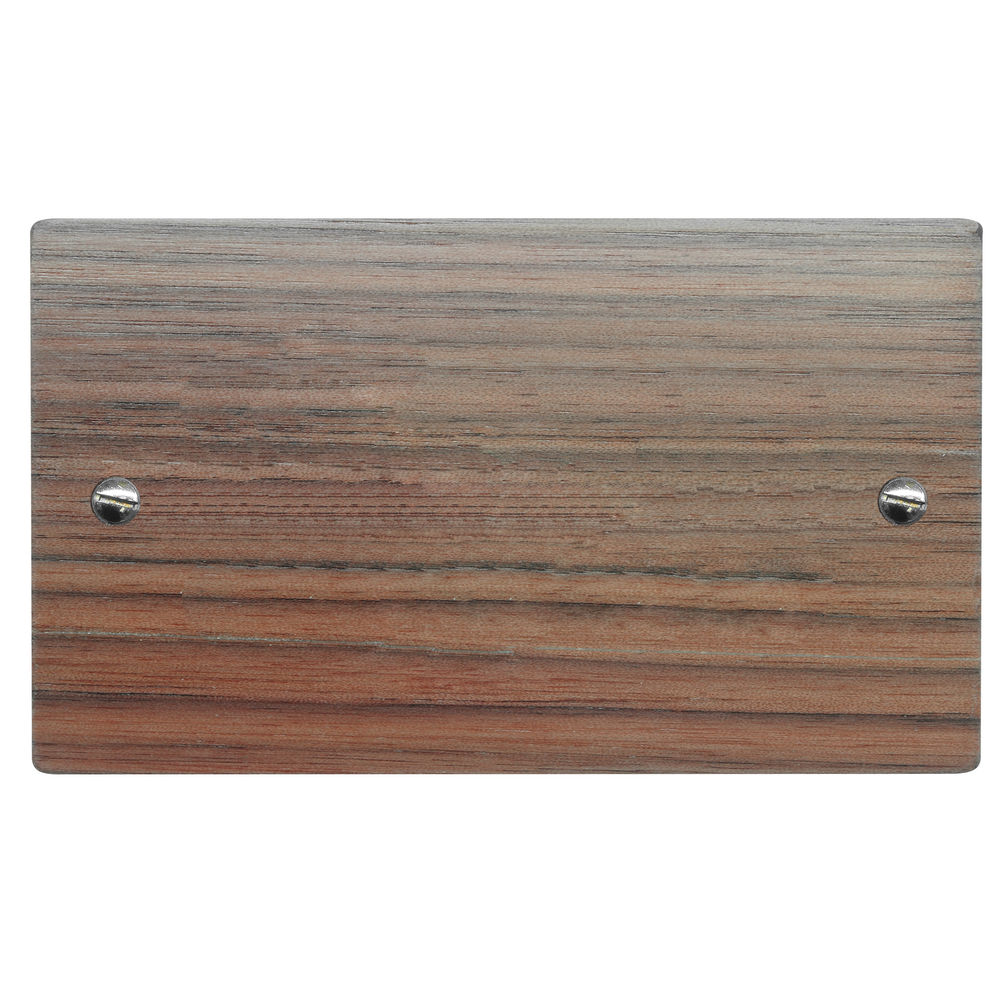 Blank Plate 2 gang double Walnut | Mr Resistor Lighting