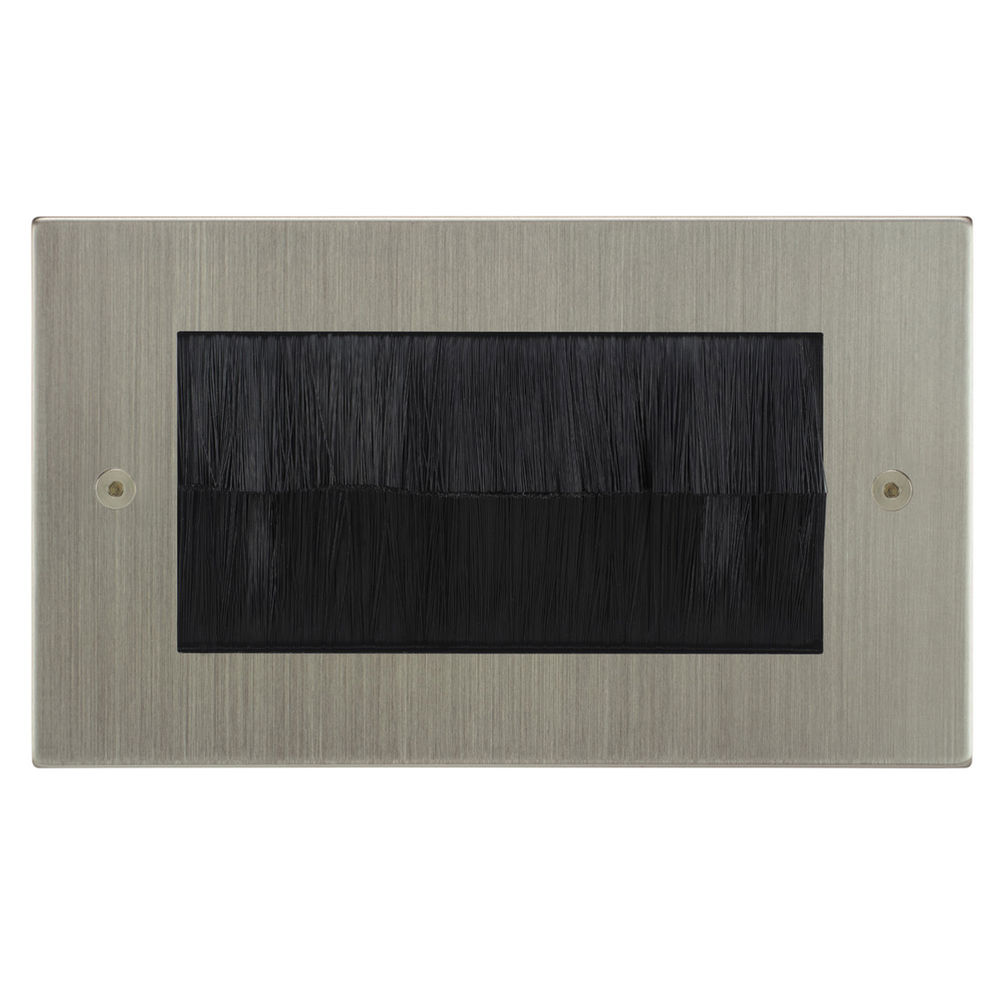 Horizon Square Euro Plate Double Brush Plate Satin Nickel | Mr Resistor ...